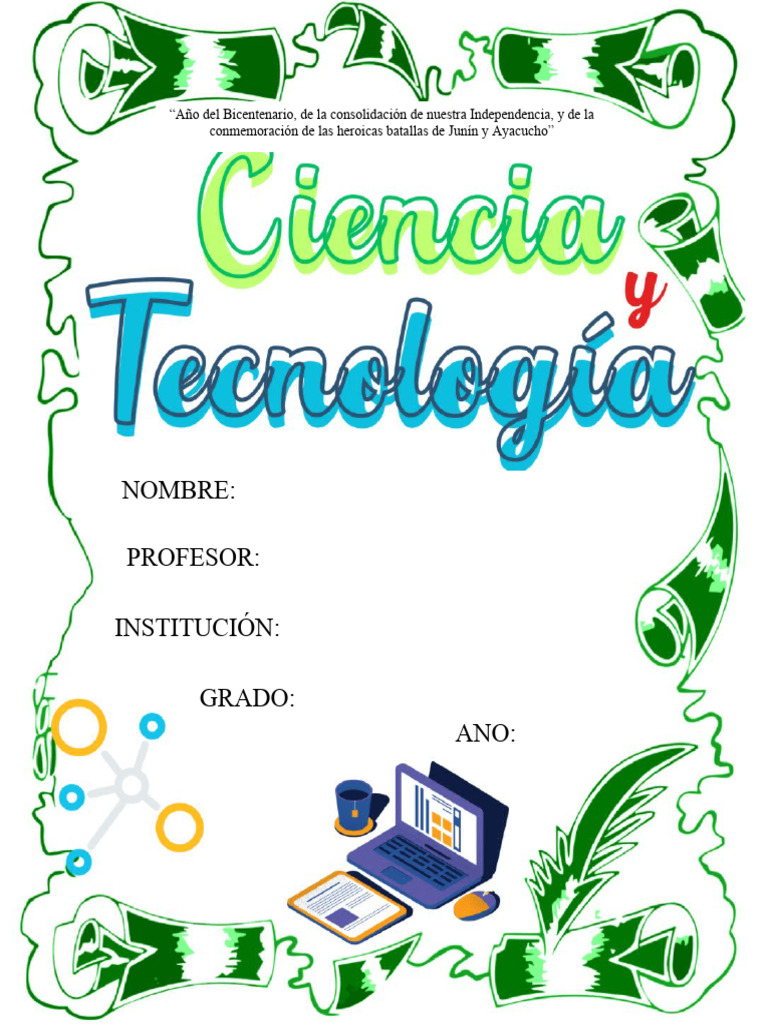 Caratulas de Ciencia y Tecnologia para Secundaria | PDF | Historia