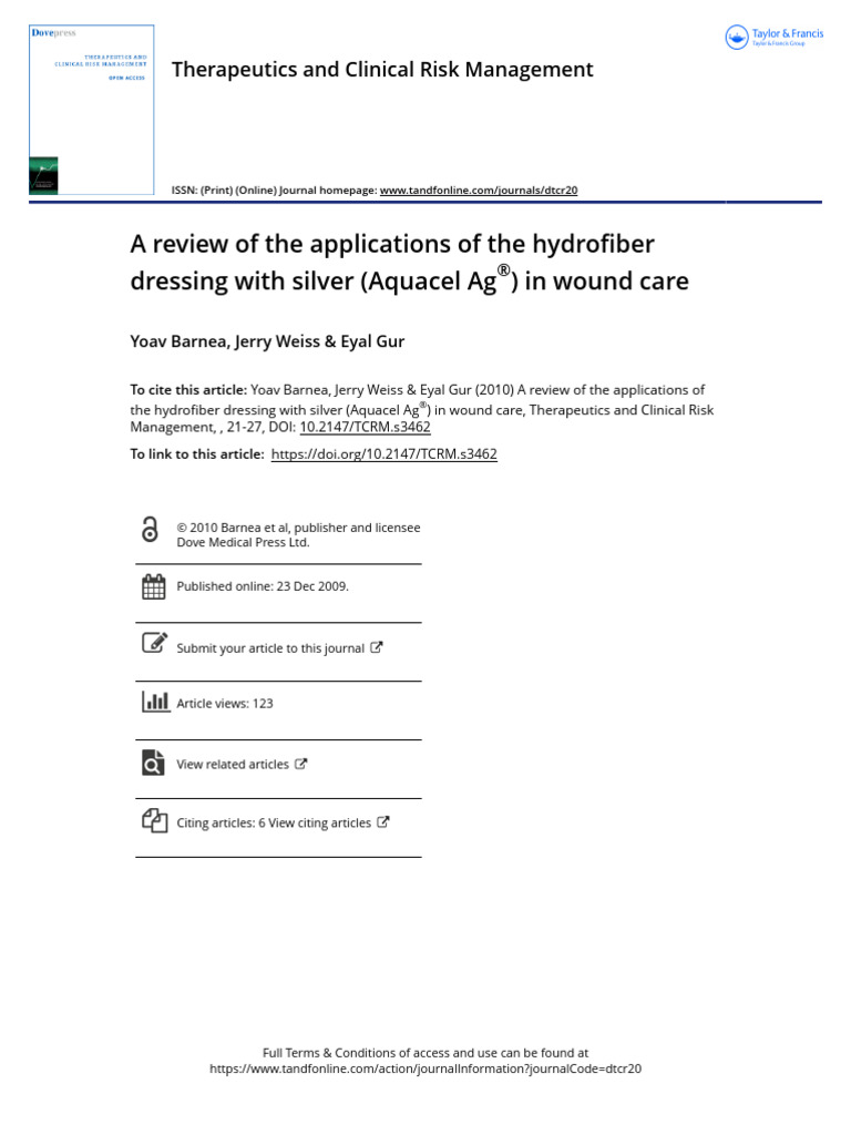 A Review of The Applications of The Hydrofiber Dressing With Silver ...