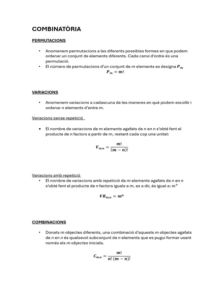 COMBINATÒRIA | PDF