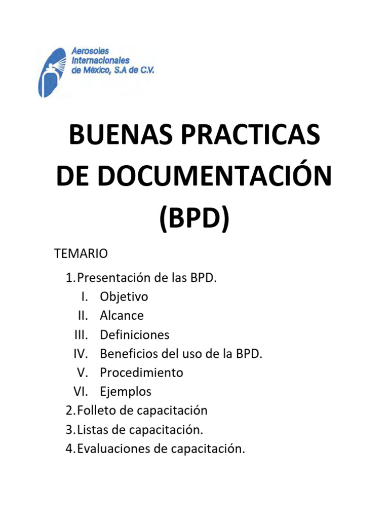 Capacitacion. Buenas Practicas de Documentacion | PDF