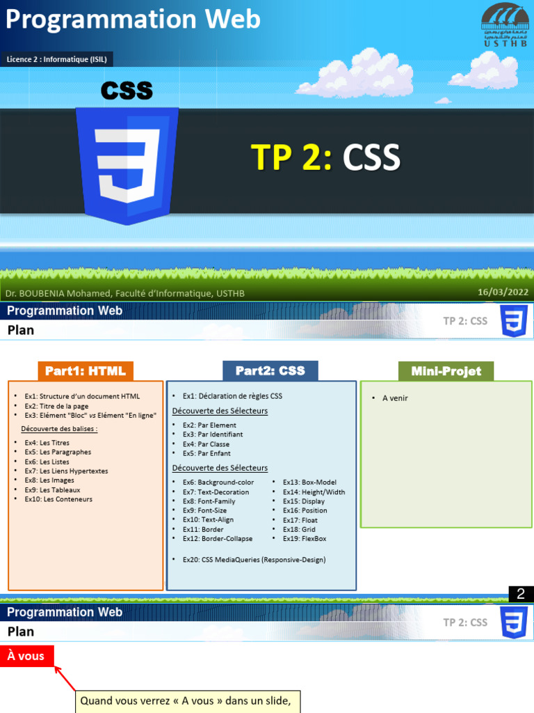 TP CSS: Exercices et Sélecteurs HTML/CSS | PDF | Programmation web | Internet
