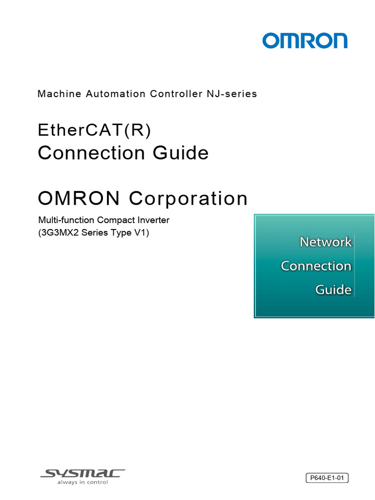 Connection Guide Omron Corporation: Ethercat (R) | PDF | Usb | Input/Output