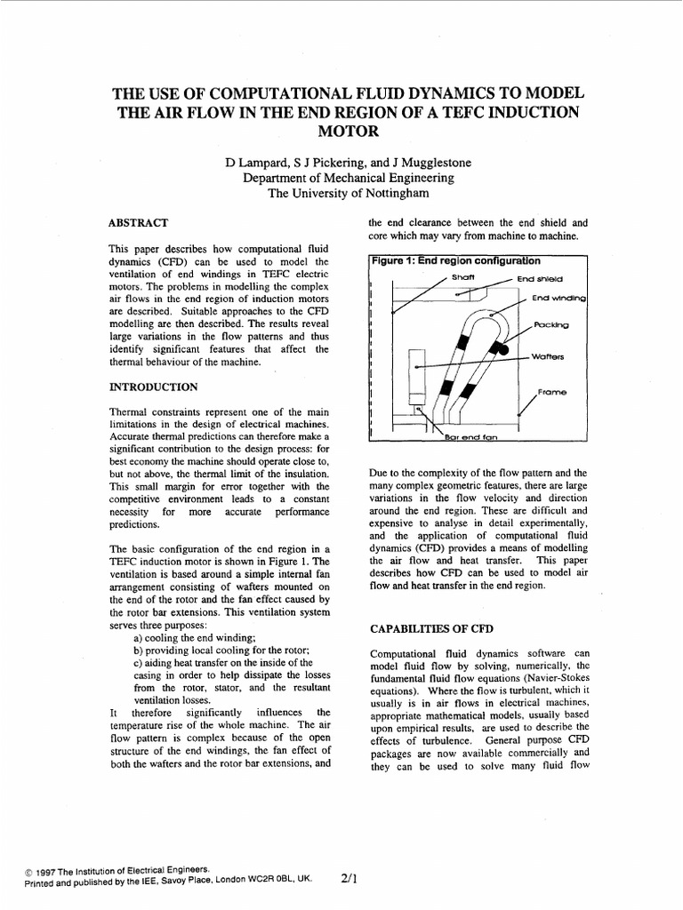1997-The Use of Computational Fluid Dynamics To Model The Air Flow in The End Region of A TEFC ...