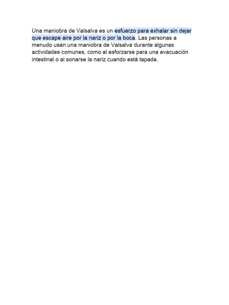 Cómo realizar la maniobra de Valsalva | PDF | Salud y bienestar