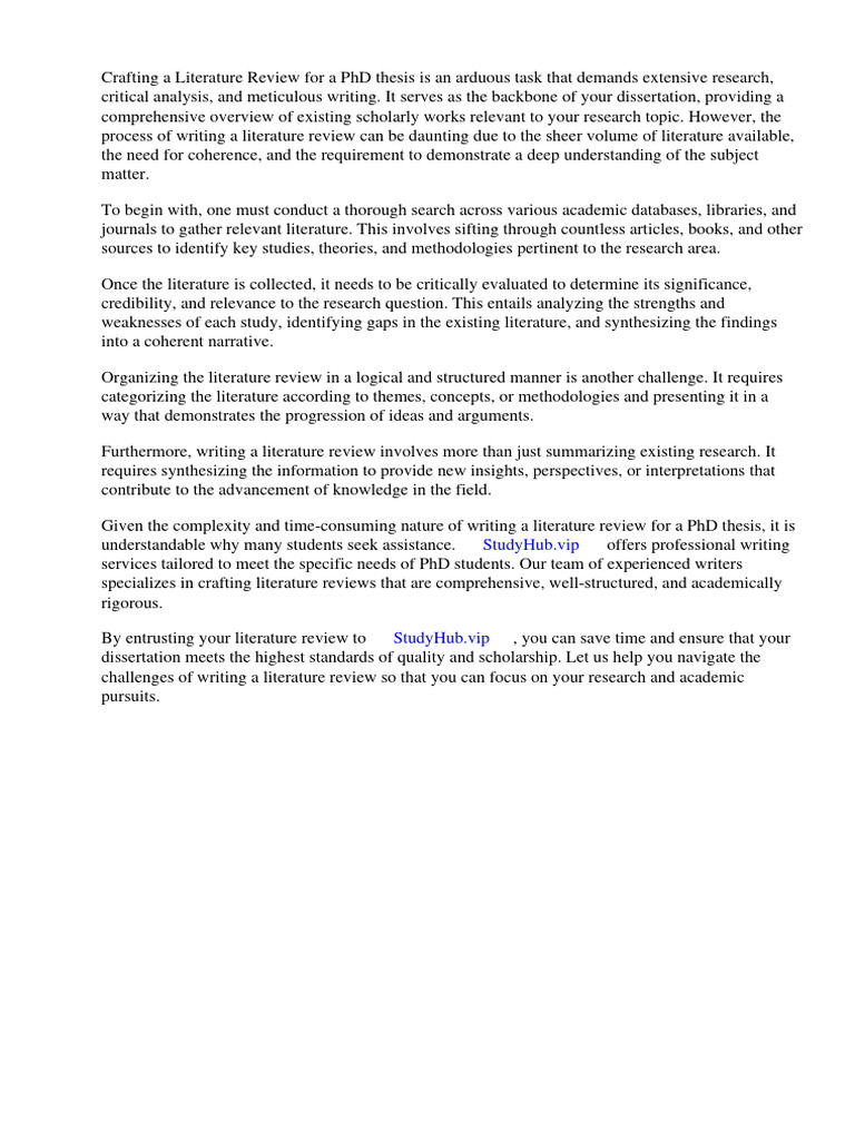 How To Write A Literature Review PHD | PDF | Thesis | Methodology