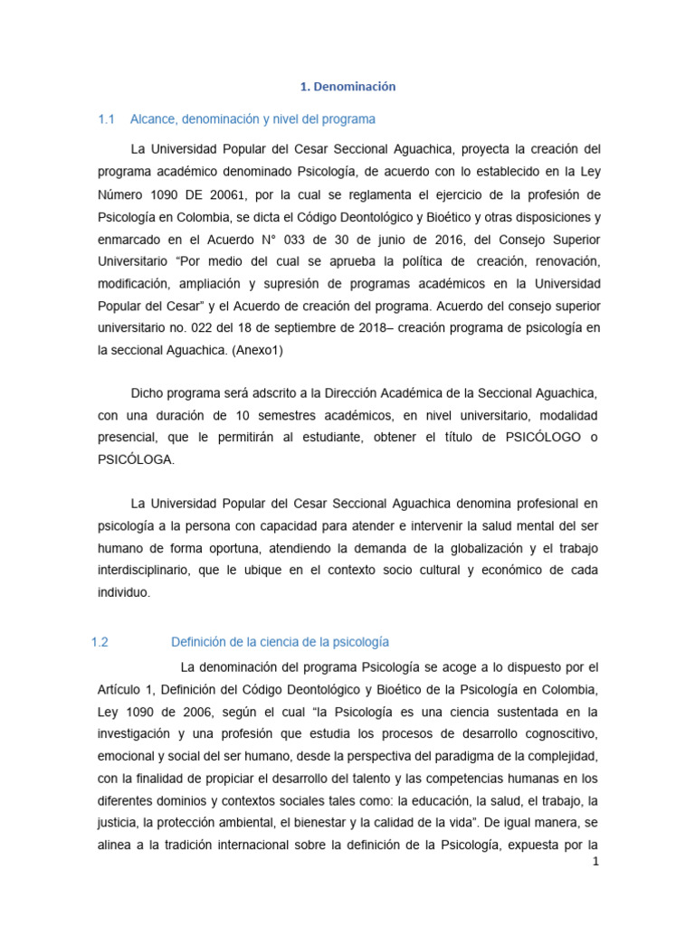 Denominacion y Justificacion Del Programa (Final) - 1 | PDF | Sicología | Psicología clínica