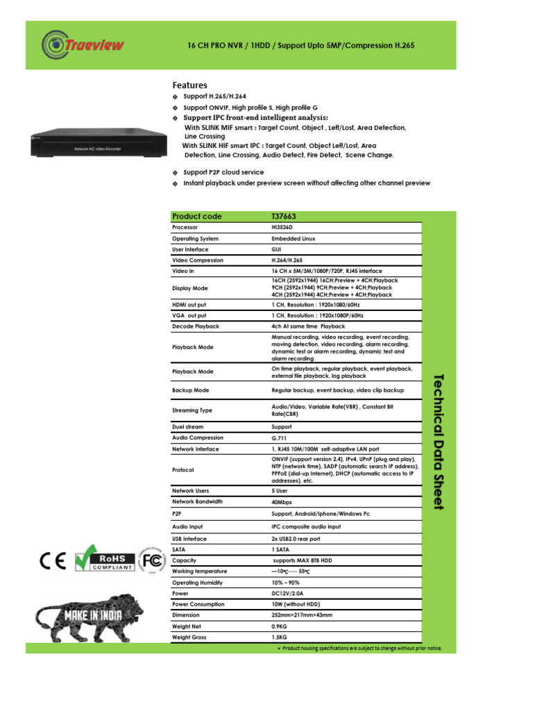 16CH Pro NVR with H.265 Support | PDF | Computer Network | Graphical User Interfaces