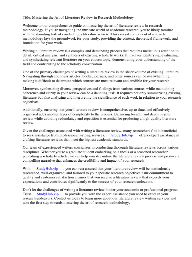 Literature Review in Research Methodology Slideshare | PDF ...