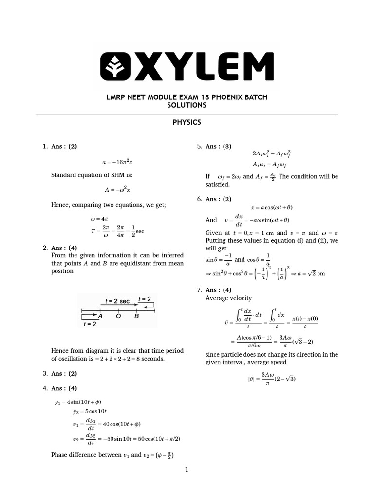 XPL 2.0 Module Exam 18 Solutions | PDF | Frequency | Waves
