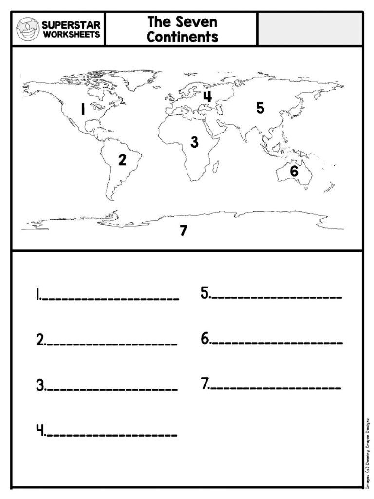 7 Continents Fill in | PDF