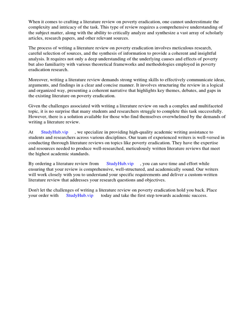Literature Review On Poverty Eradication | PDF | Poverty | Poverty ... Literature Review On Poverty Eradication | PDF | Poverty | Poverty ...