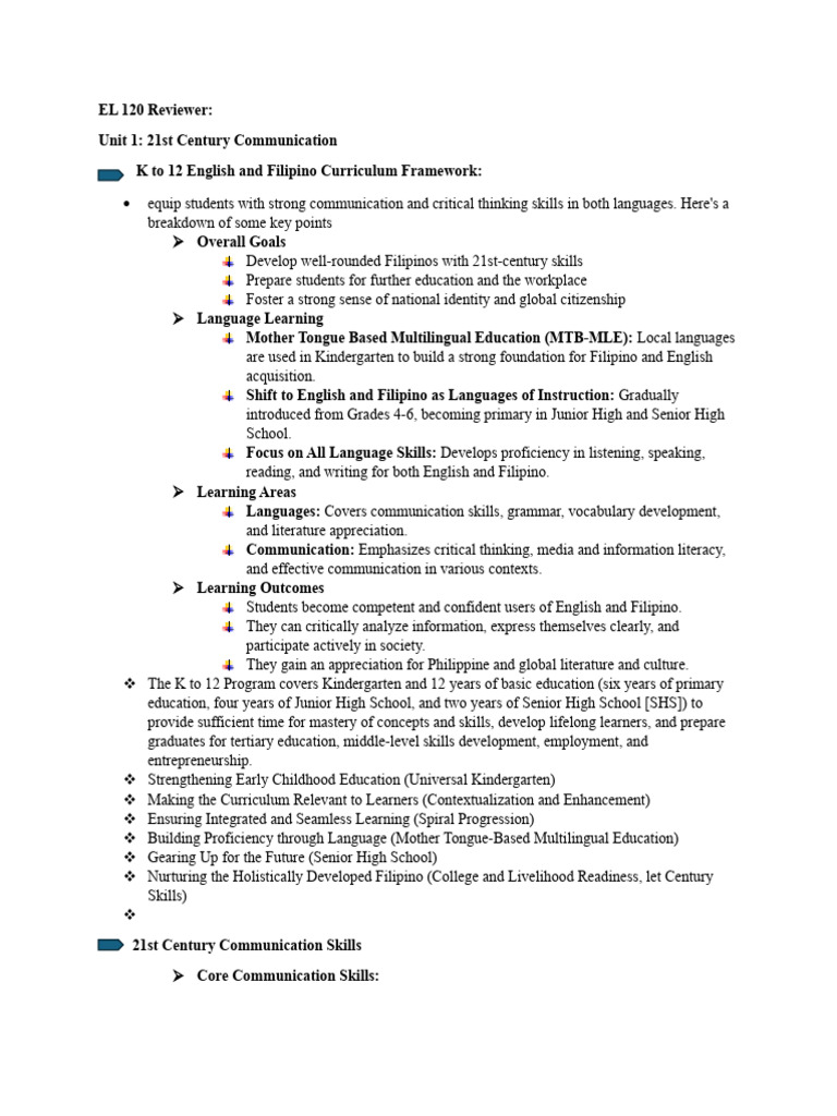 EL 120 Reviewer | PDF | Communication | Critical Thinking