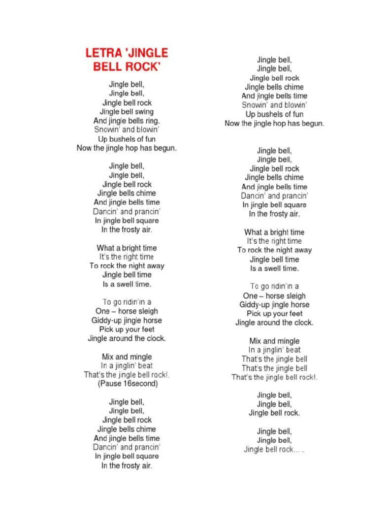 Jingle bell rock letra | PDF