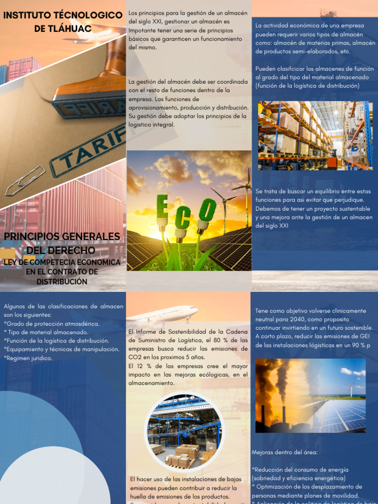 Triptico de Fundamentos de Derecho U1 | PDF | Logística | Sustentabilidad