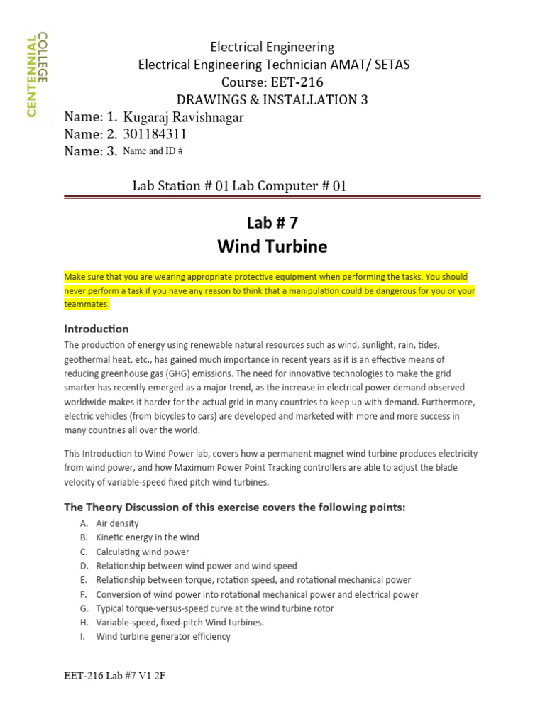 Wind Power Lab: Turbine Mechanics | PDF | Wind Turbine | Rectifier