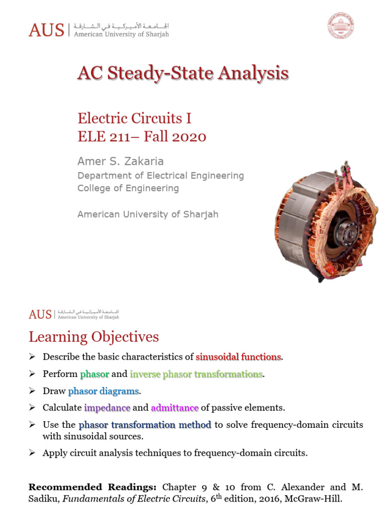 7 Ac Steady State Analysis Class Notes Pdf Electrical Impedance Complex Number