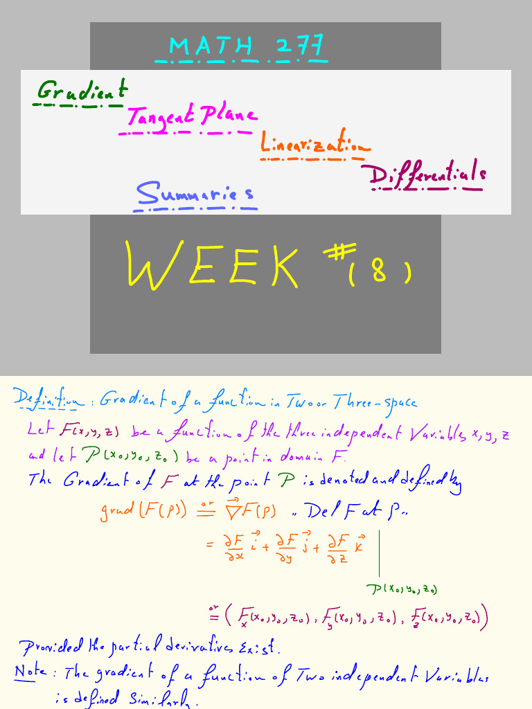 Planes, Gradient, Linearization | PDF | Gradient | Function (Mathematics)