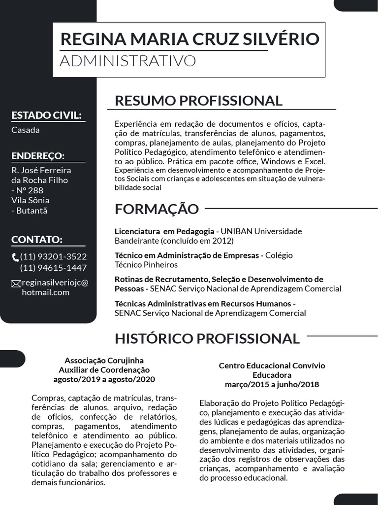 Curriculo ADM 2022 Regina | PDF | Pedagogia