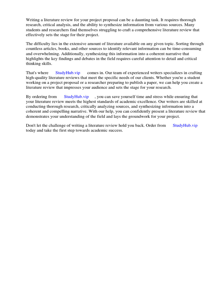 Example Project Proposal Literature Review | PDF | Information Literacy ...