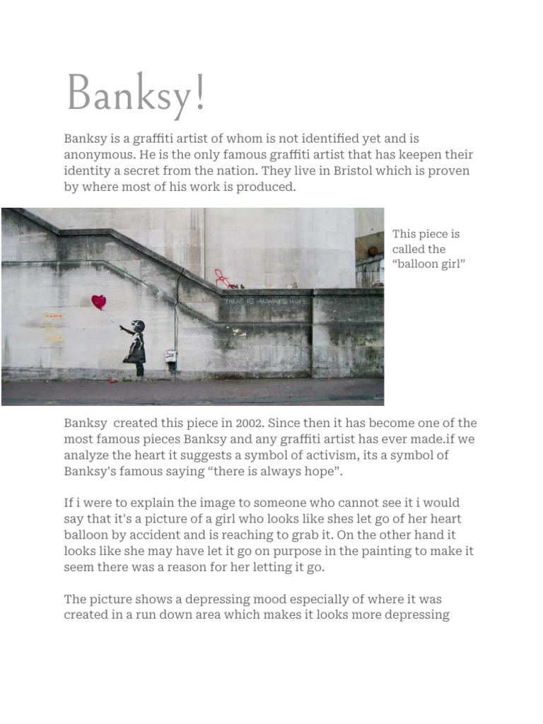 Research and Response To Banksy | PDF