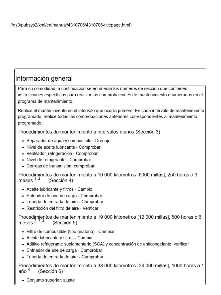 (4310706) Manual de Operación y Mantenimiento de La Serie L8.9 102-002 Programa de Mantenimiento ...