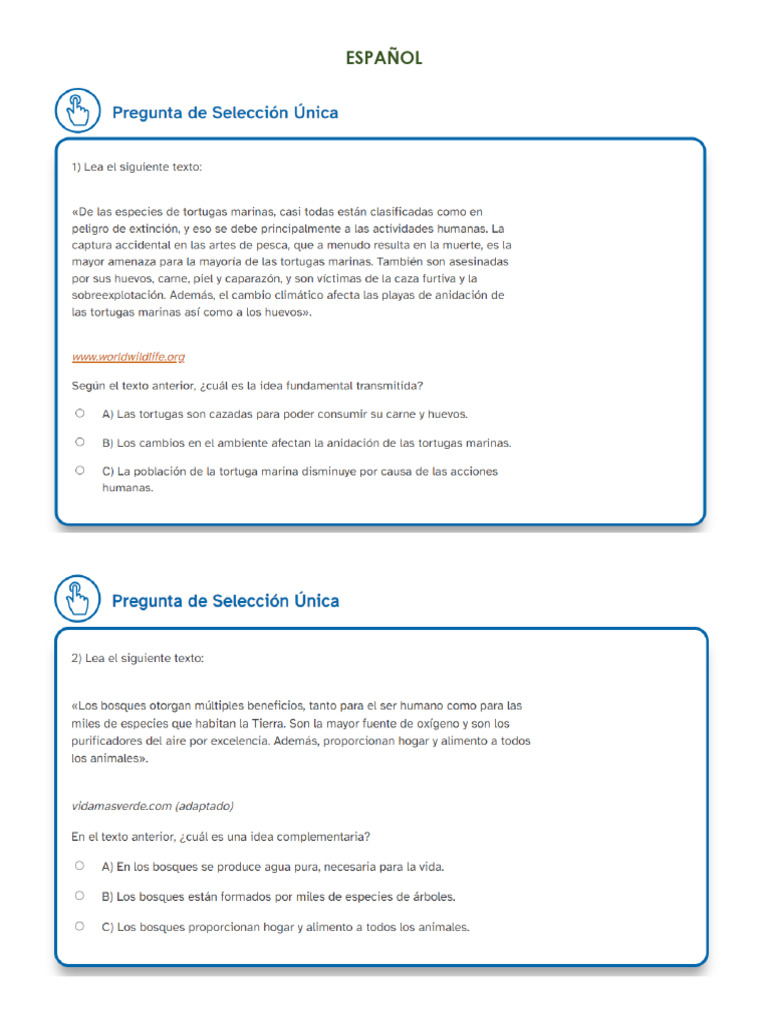 Items Prueba Estandarizada MEP | PDF