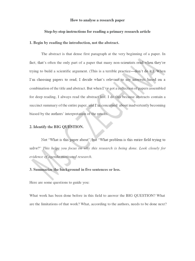 Step-by-Step Research Paper Analysis | PDF | Statistics | Experiment