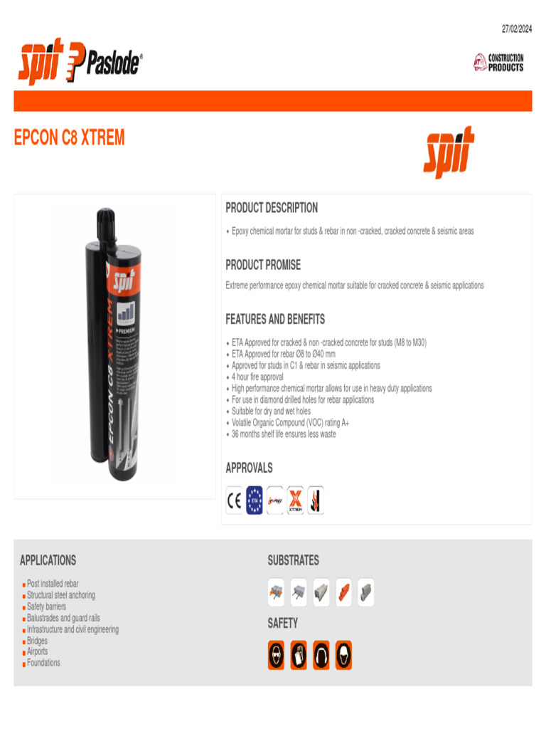 Epcon C8 Xtrem | PDF | Building Materials | Secondary Sector Of The Economy