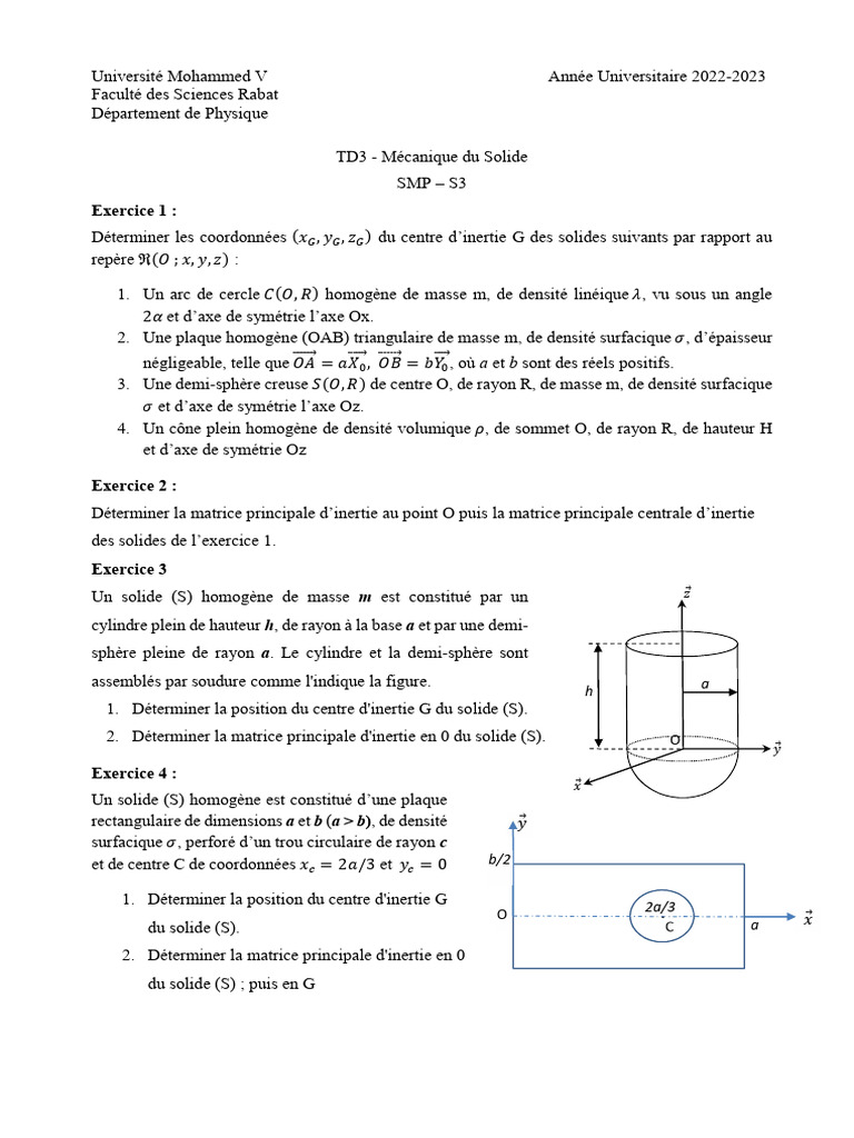 TD3 2022-2023 | PDF | Sphère | Géométrie