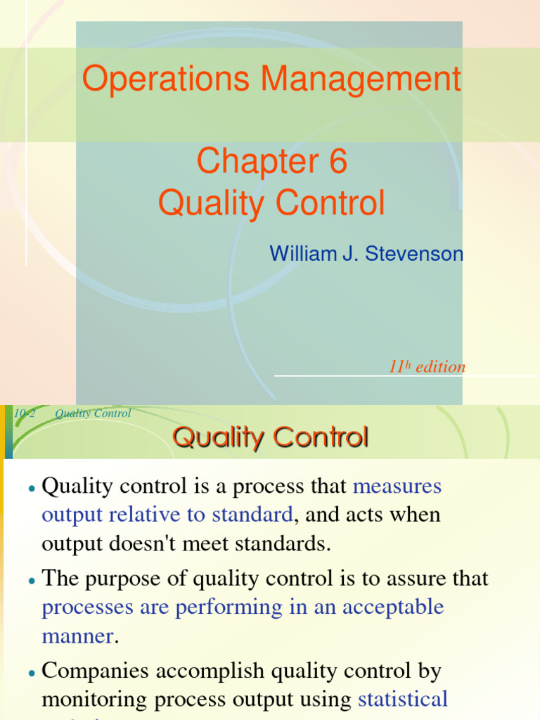 CHAPTER - 6 Quality Control | PDF | Type I And Type Ii Errors | Standard Deviation