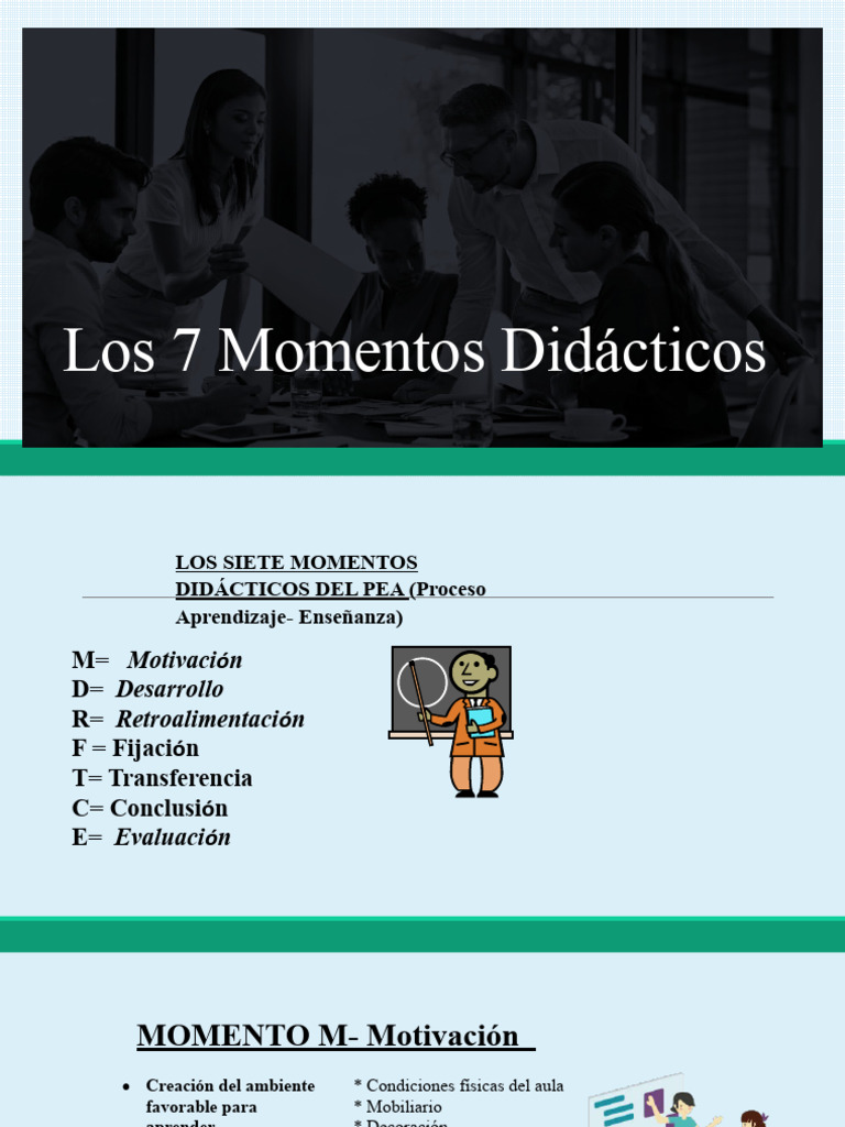 Siete Momentos Didácticos en Educación | PDF | Evaluación | Aprendizaje