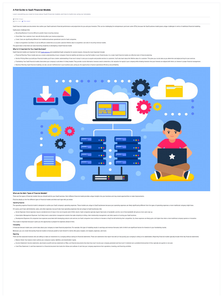 SaaS Financial Model Essentials Guide | PDF | Income Statement | Revenue
