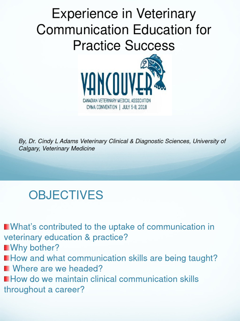 Experience in Veterinary Communication Education For Practice Success ...