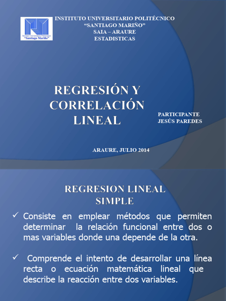 Regresion y Correlacion Lineal - ppt.1234567 | PDF | Análisis de regresión | Regresión lineal