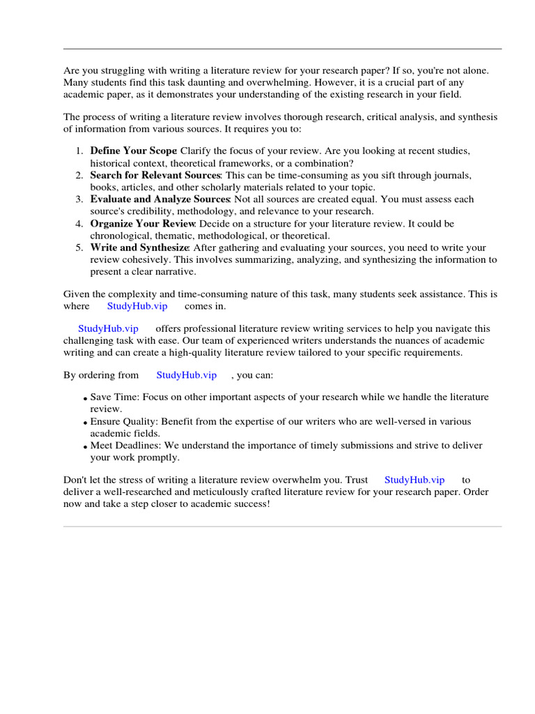 How To Do A Research Paper Literature Review | PDF | Systematic Review ...