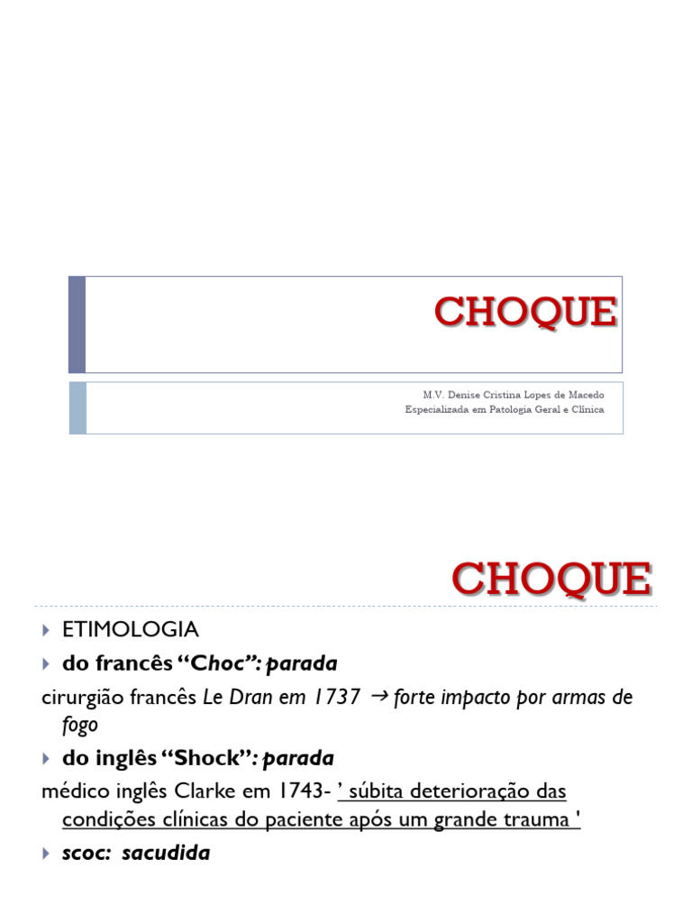 17 Choque | PDF | Choque (circulatório) | Sistema circulatório