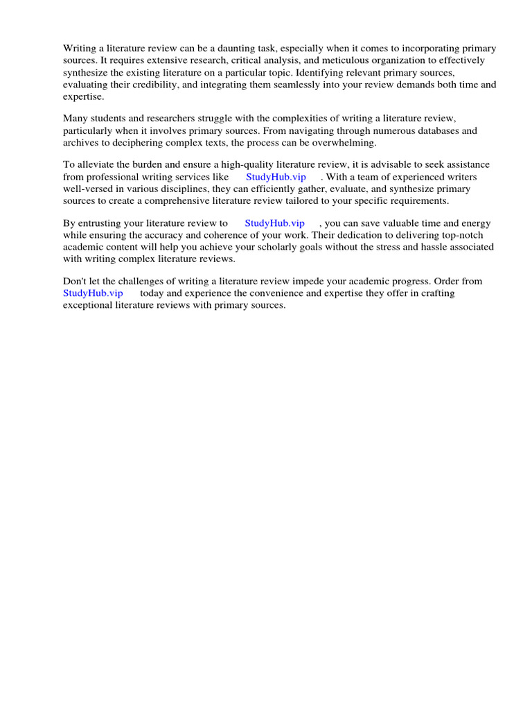 Literature Review Primary Sources | PDF | Literature Review | Primary ... Literature Review Primary Sources | PDF | Literature Review | Primary ...