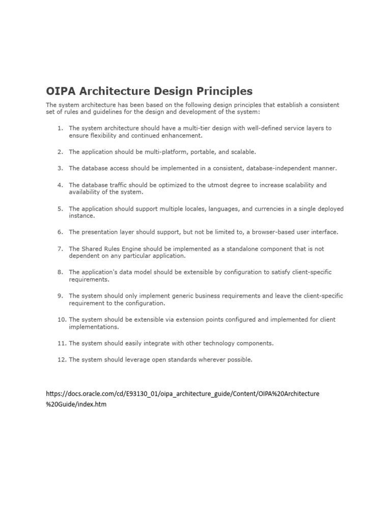 OIPA Architecture Design Principles | PDF
