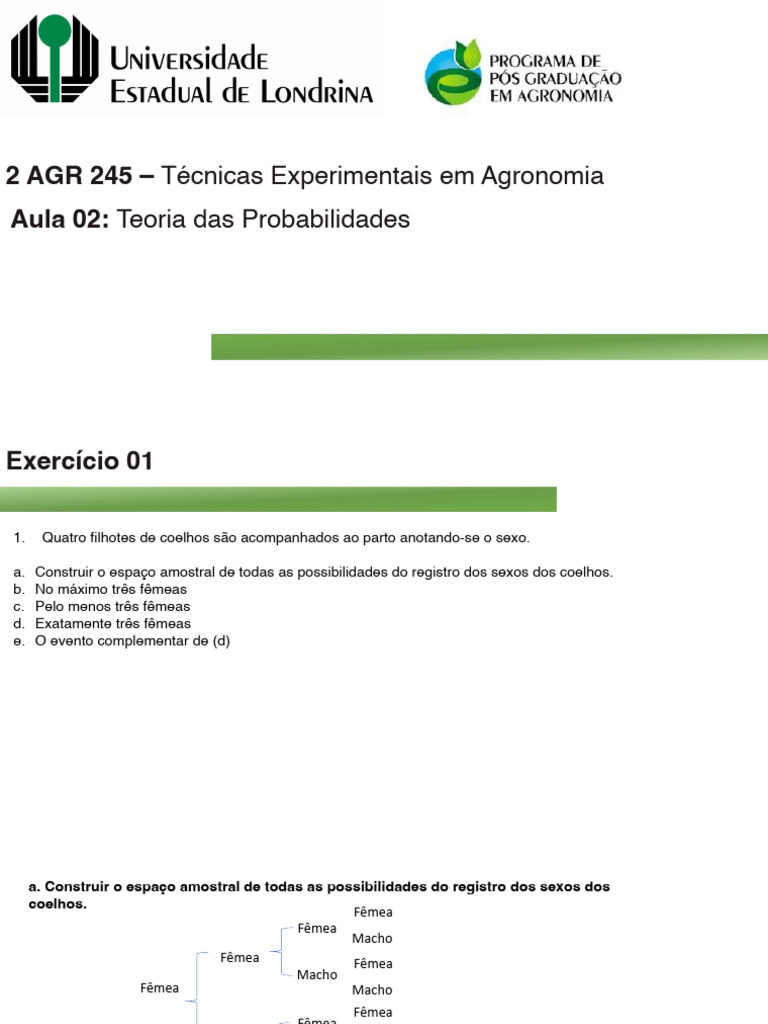 Aula 02 (Exercicios) | PDF | Genótipo | Alelo