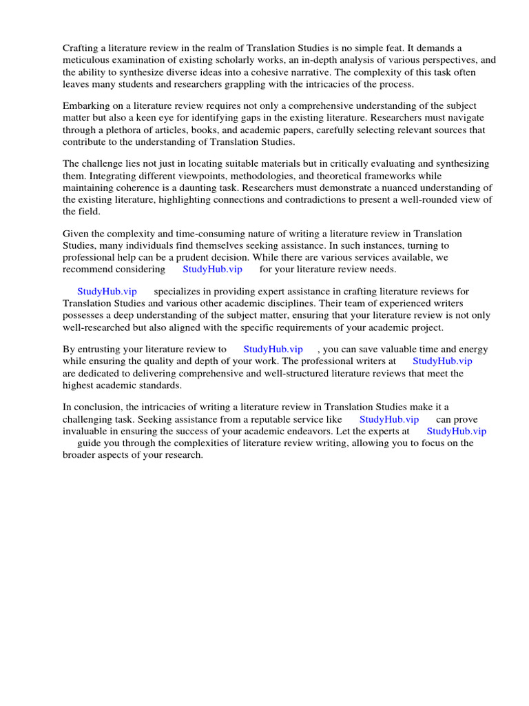 Literature Review of Translation Studies | Download Free PDF ...