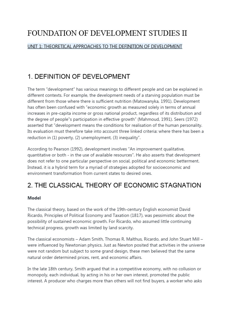 Foundation of Development Studies II | Download Free PDF | Cost Of ...