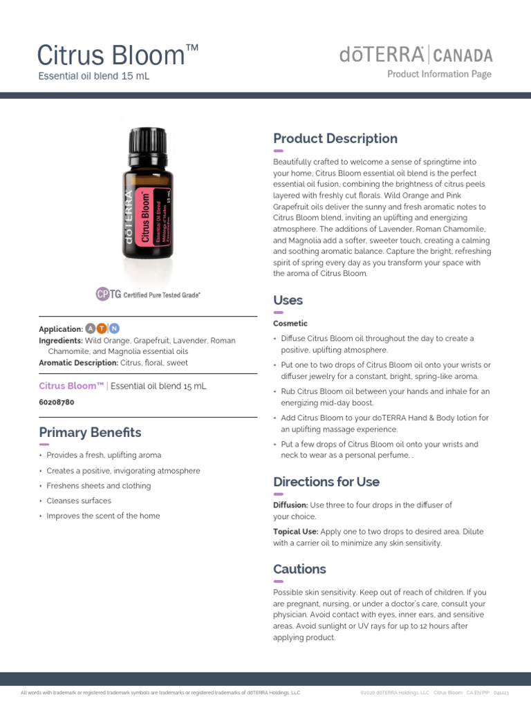 Citrus Bloom Oil | PDF | Essential Oil | Citrus