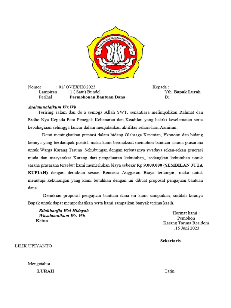 Proposal Karang Taruna | PDF