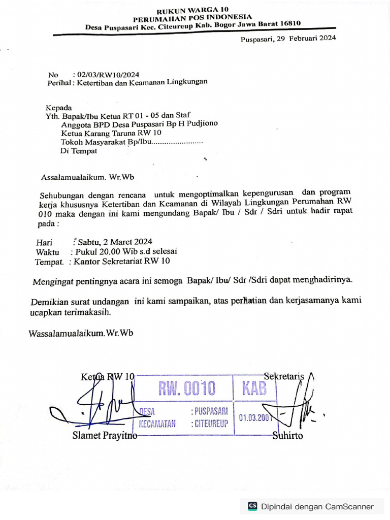 Undangan Rapat | PDF