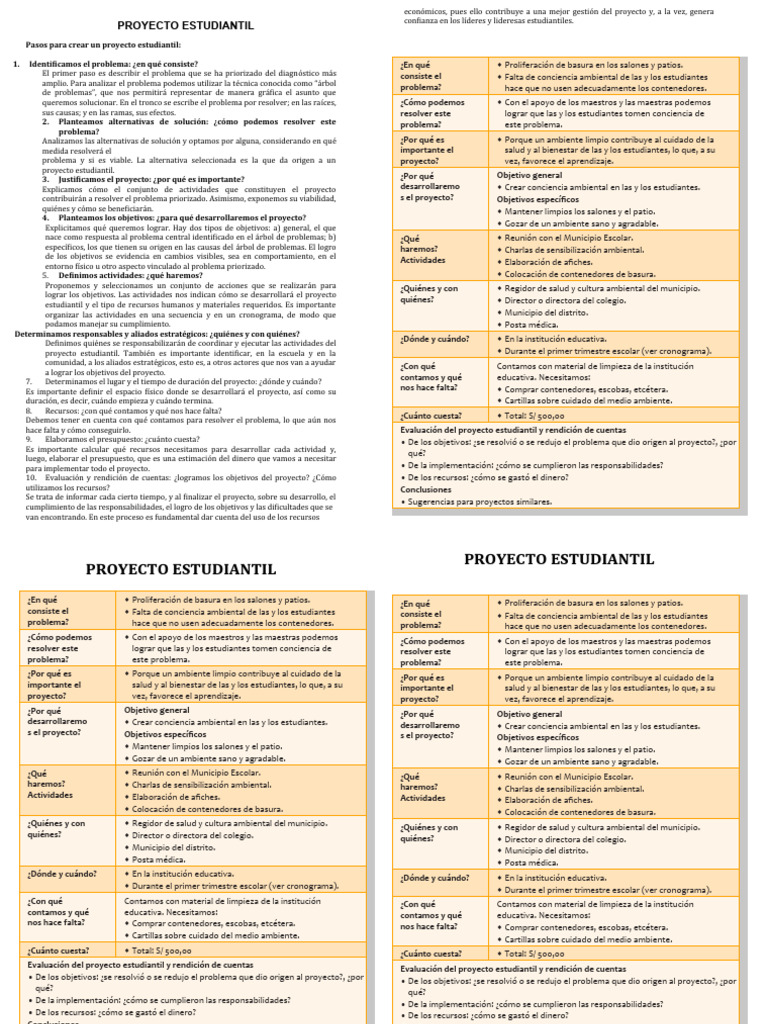 Proyecto Estudiantil | PDF | Presupuesto | Residuos