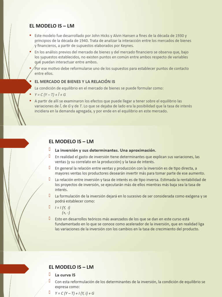 Modelo IS-LM | PDF | Microeconomía | Macroeconómica