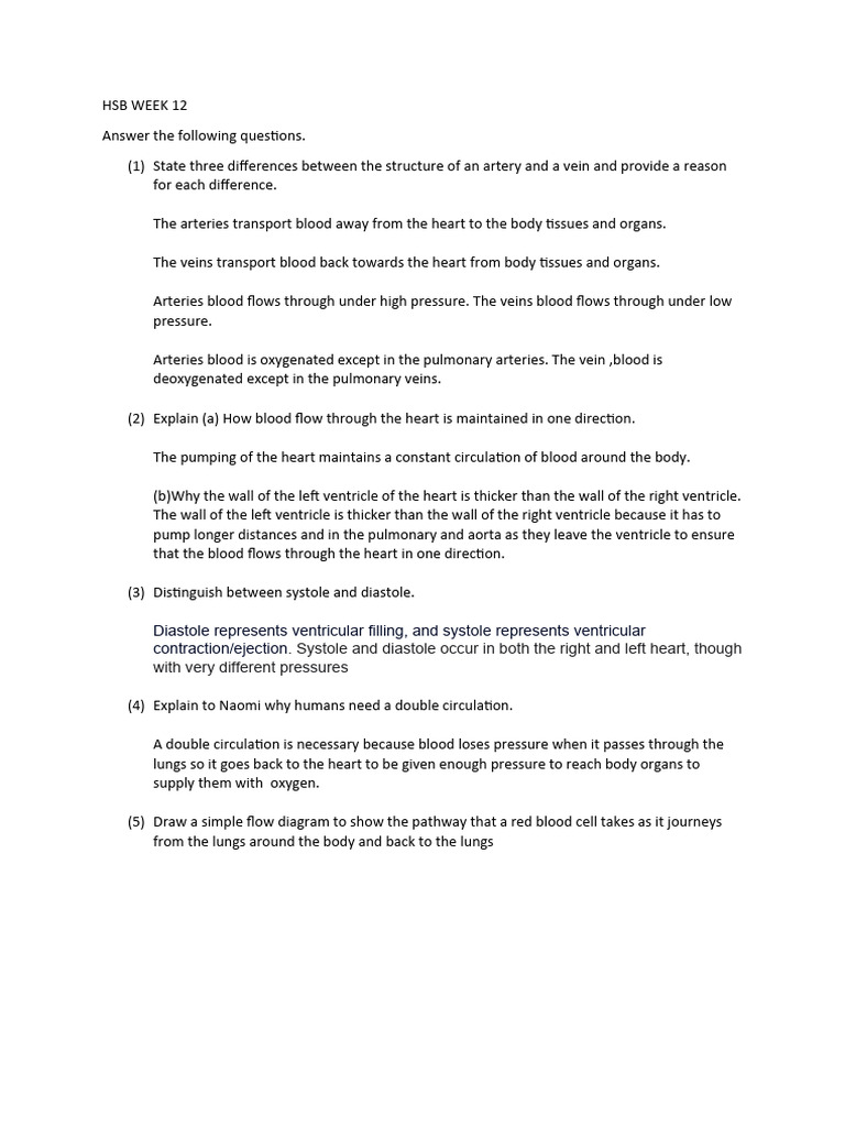 HSB Week 12 | Download Free PDF | Heart | Artery