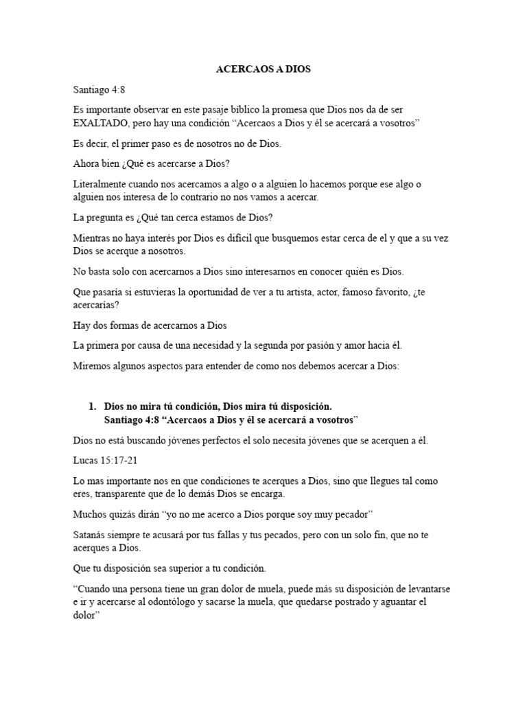 Acercaos A Dios | PDF | Pecado | Dios
