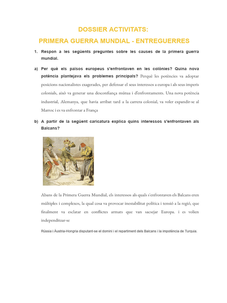 Dossier Activitats - Entreguerres | PDF