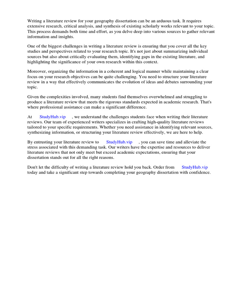 Example Geography Dissertation Literature Review | PDF | Geography ... Example Geography Dissertation Literature Review | PDF | Geography ...